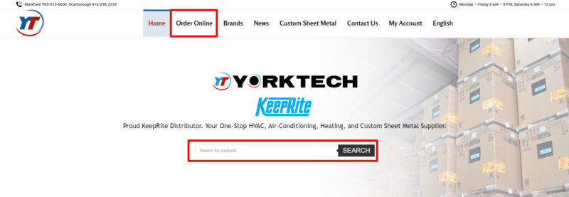 Online Ordering Tutorial - Yorktech Supply